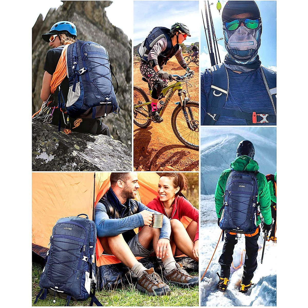 HOMIEE 45L Hiking Backpack Lightweight Travel Backpack Outdoor Camping Daypack for Men Women