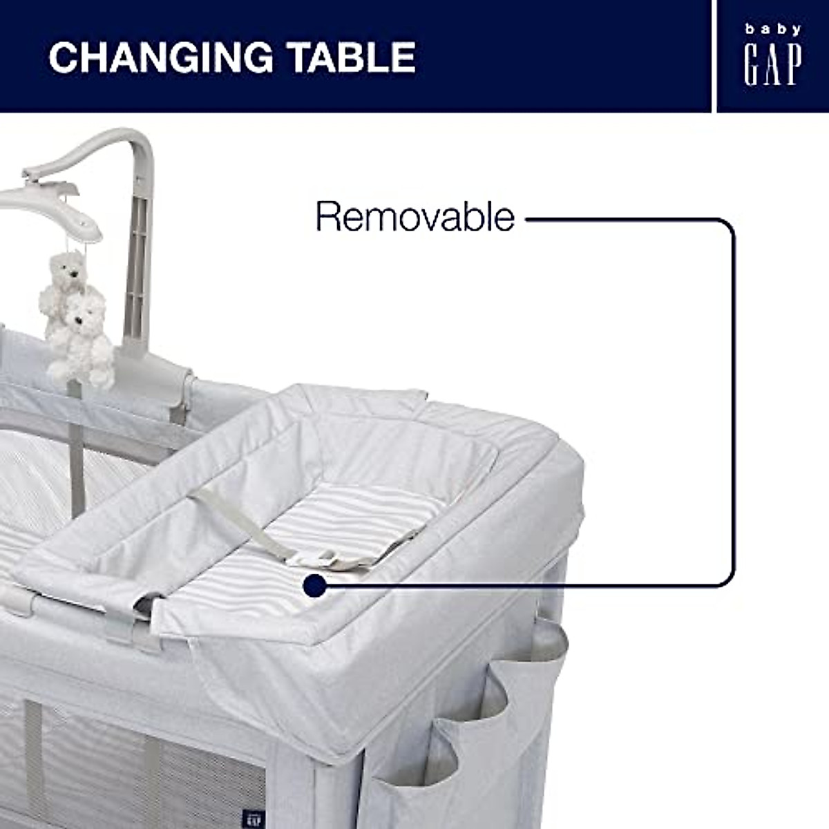 GAP babyGap Deluxe Play Yard, Grey Stripes