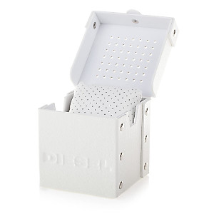 Diesel Rasp Stainless Steel and Silicone Three-Hand Analog Men's Watch, Color: Black (Model: DZ1807)