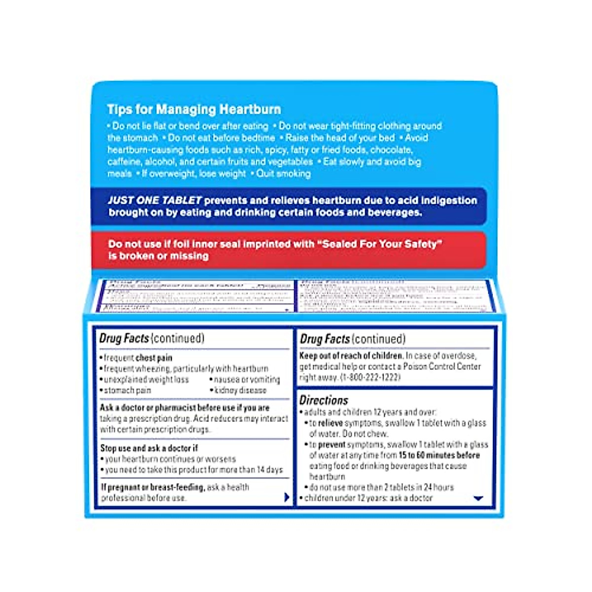 Pepcid AC Original Strength Heartburn Relief Tablets, Prevents & Relieves Heartburn Due to Acid Indigestion & Sour Stomach, 10 mg Famotidine to Reduce & Control Acid, Fast-Acting, 90 Ct