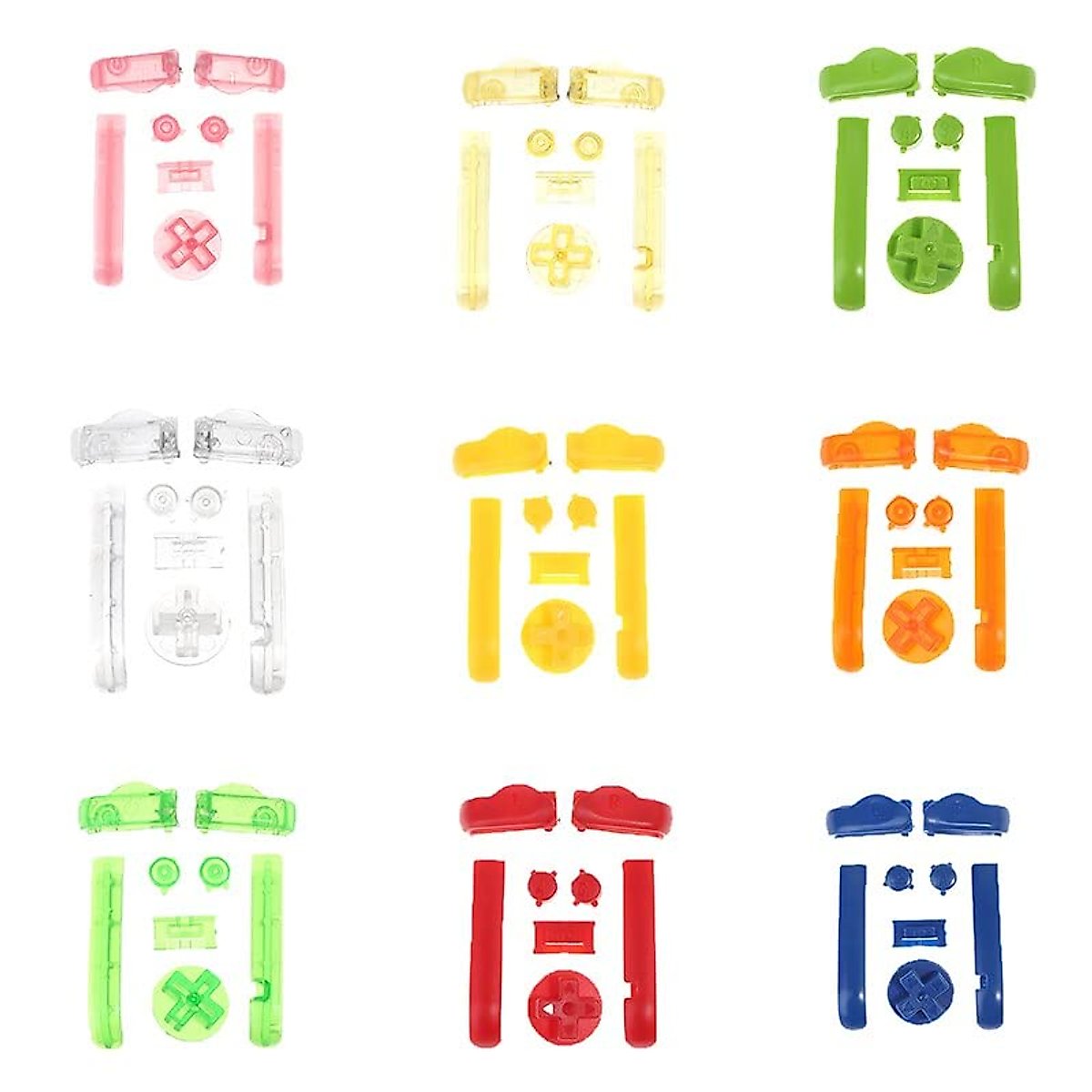 Plastic Keypads L R A B Buttons Buttons for GBA Game Boy Advance On Off Button D-Pad (Red)