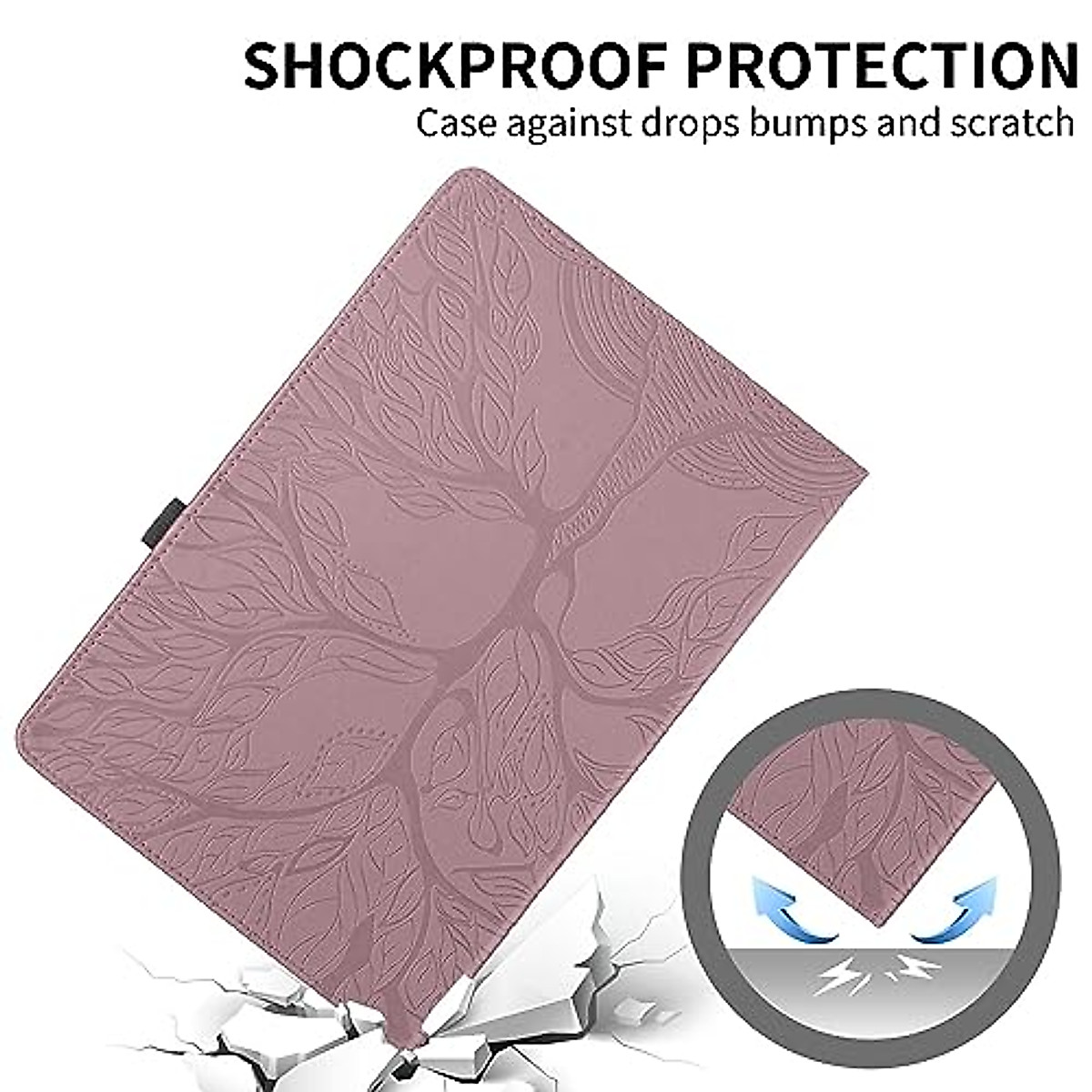 Tablet Case Cover Compatible With Samsung Galaxy Tab A8 10.5-Inch 2021 (SM-X200/X205/X207) Tablet Case 360 Degree Rotating Stand Foldable Tablet Case Tree Of Life Embossed Shell Full Protective Case (