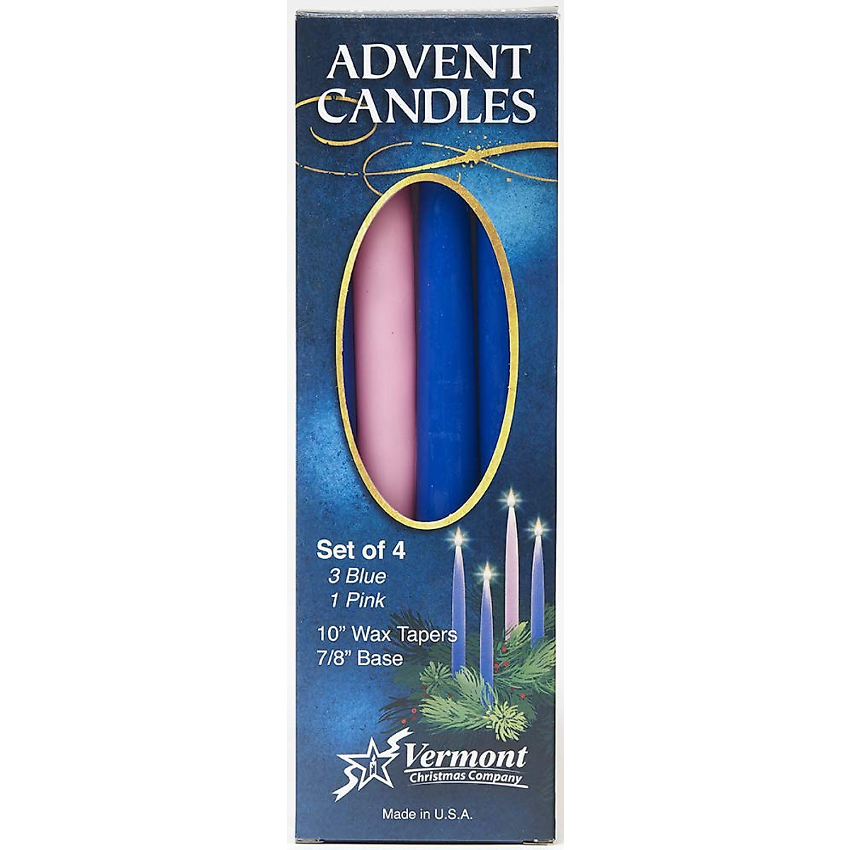 Blue Advent Candle Set