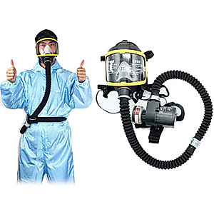 Mefape Electric Constant Flow Supplied Air Fed 2 Gear Adjustable Full Face Gas Mask Respirator System