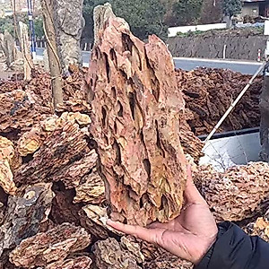 AWXZOM 4.4lb+ Natural Dragon Rock Carefully Selected Mixed Sizes, Decorative Aquarium Rocks, Aquarium Stones for Fish Tank