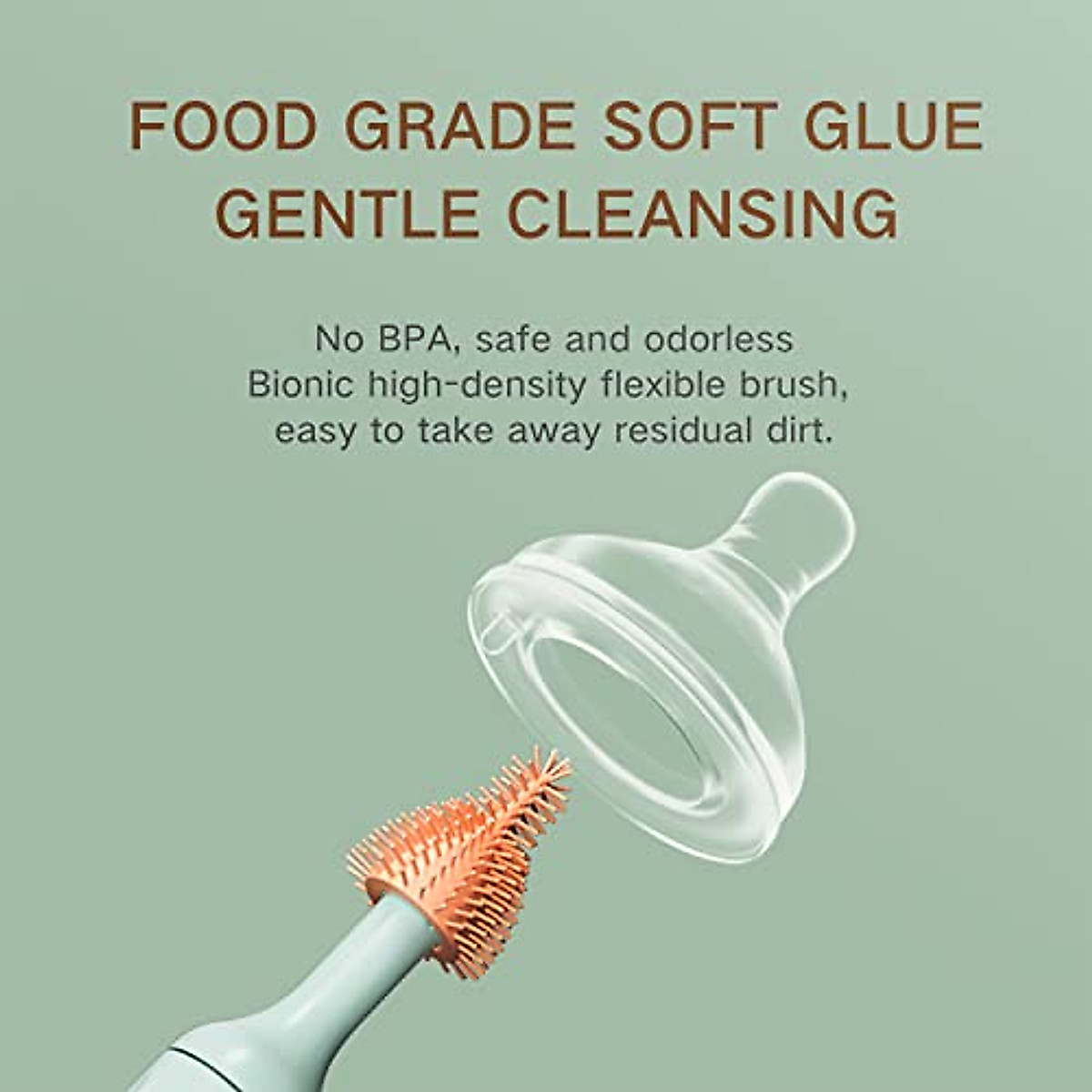 QIUXQIU Electric Bottle Brush Baby Bottle Brush Nipple Brush Straw Cleaner Brush,Rechargeable Battery Electric Baby Bottle Cleaner,for Pregnant Women and New Mom (Blue)