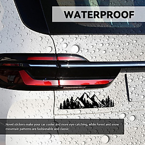 QUICTO 2 PCS Vinyl Car Snowy Mountain Tree Sticker, Car Body Mountain Range Graphic Logo Sticker, for SUV Truck Off-Road Vehicle, Universal Car Sticker Accessories