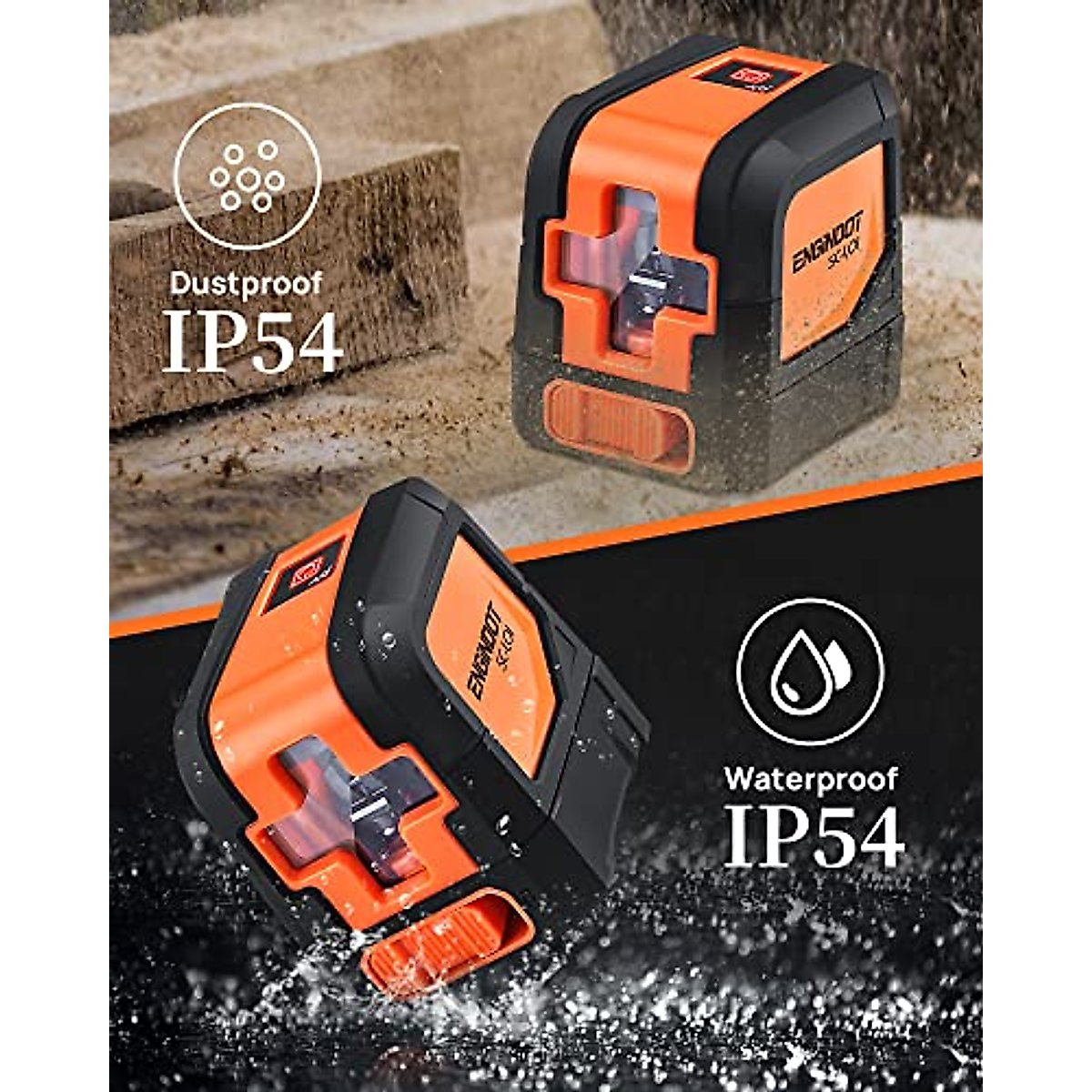 ENGiNDOT Self Leveling Laser Level 50ft, Cross Line Laser with Quick Self Leveling,360°Magnetic Mounting Plate, Zippered Pouch, Battery Included, for Tiling and Aligning