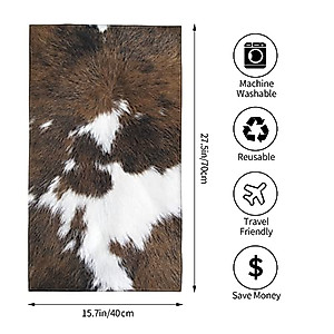 VARUN Long Hand Towels Abstract Cow Skin Ultra Soft Towel Farm Animal Creative Art Print Absorbent Luxury Towels for Bathroom Hotel Gym and Spa 27.5x15.7in