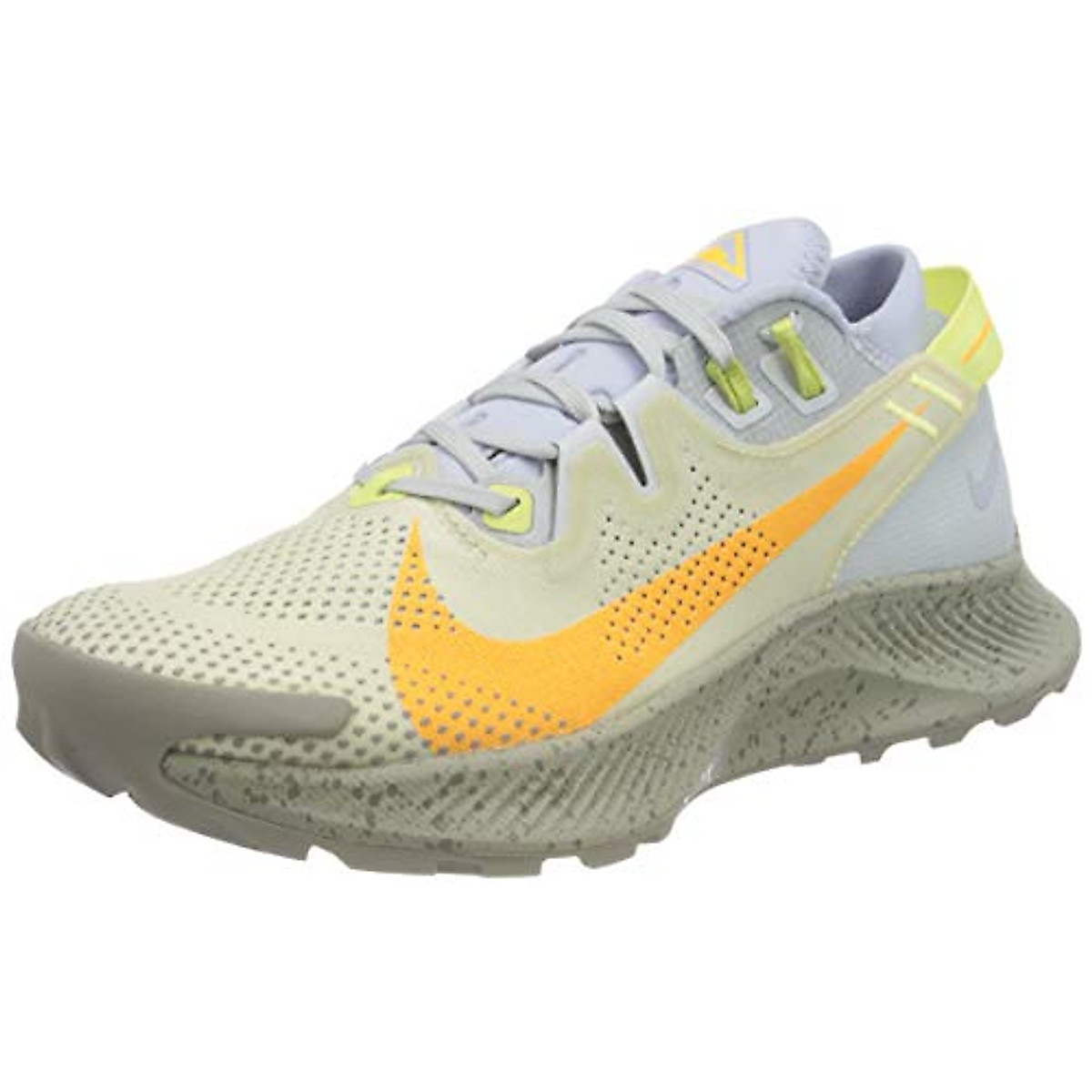 Nike Women's Race Running Shoe, Pure Platinum Laser Orange Fossil Limelight Ghost Enigma Stone, US 7.5