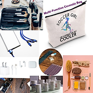 TSOTMO Soccer Cosmetic Bag Soccer Lovers Makeup Bag Soccer Player Gift Soccer Game Fans Gift Football Gift (Soccer G)