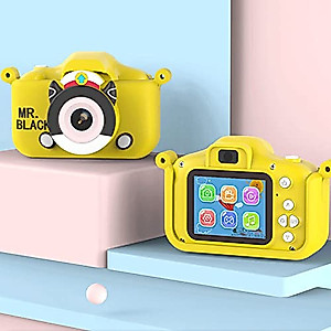 Kids Camera, Cute Lightweight Kids Digital Camera, 2in Screen Children Camera for Photo Video MP3 3‑10 Years Old Kids(Yellow with 32G Memory Card with Card Reader)