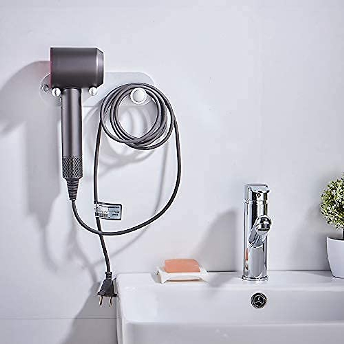 WANLIAN Hair Dryer Holder Wall Mount, Bathroom Hair Care Styling Tools Organizer Hanger,Bathroom Storage Rack