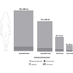 CASA COPENHAGEN Solitaire Mix 6 Pieces Towel Set- Navy Blue + Grey Violet, 600 GSM 2Bath Towel 2Hand Towel 2Washcloth, Designed in Denmark Made of Soft Egyptian Cotton for Bathroom, Kitchen & Shower