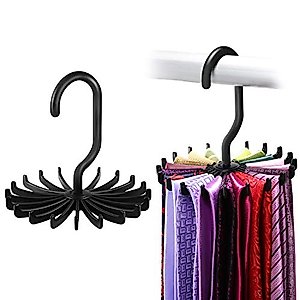 IPOW 2 Pack Updated Twirl Tie Rack Belt Hanger Holder Hook for Closet Organizer Storage