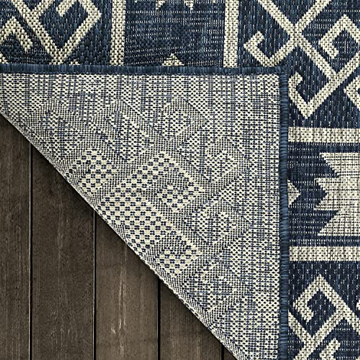 Antep Rugs Patio 8x10 Outdoor/Indoor Southwest Aztec Native Area Rug (Blue, 7'10" x 10')