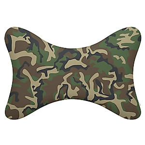 JZDACH Car Neck Pillow Memory Foam Head Rest Support Cushion Compatible with Army Classic Camouflage Pattern for Travel Car Seat, Boys Gaming Office Chair,Travel Portable Pillow