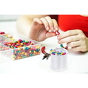 Elastic String for Bracelets, Anezus 0.7mm Elastic Bracelet String Beading String Jewelry String Stretch Cord for Bracelets, Jewelry Making, Beads