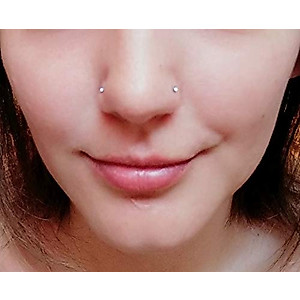 D.Bella Nose Rings 10Pcs 18G Nose Screw Rings Studs Surgical Steel Piercing Jewelry 2mm Clear CZ Silver
