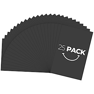 Golden State Art, Pack of 25 11X17 Black Uncut Mat Boards, Great for Photos, Pictures, Frames, Acid-Free, White-Core