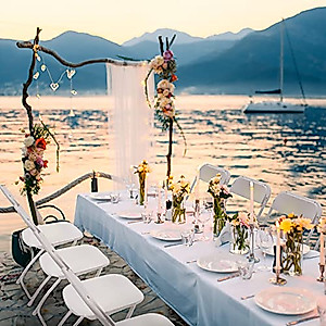 VINGLI 6 FT Plastic Folding Table Set with 6 White Folding Chairs for Picnic, Event, Training, Outdoor Activities, at Home and Commercial Use