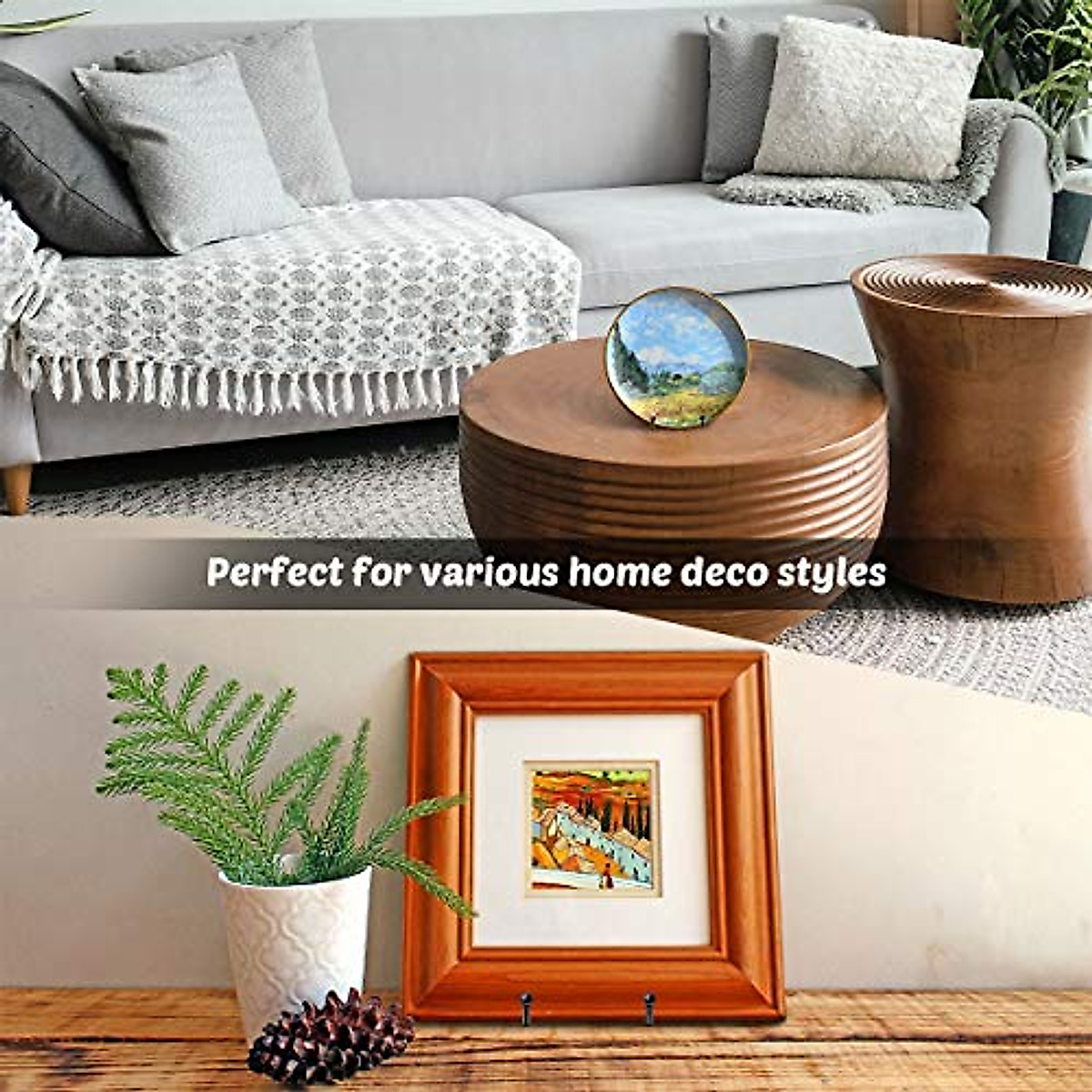 Mocoosy 2 Pack 6 Inch Display Stands for Plate - Black Metal Iron Easel Plate Holder Stands Frame Holders for Displaying Photos, Pictures, Decorative Plate Dish and Tabletop Art