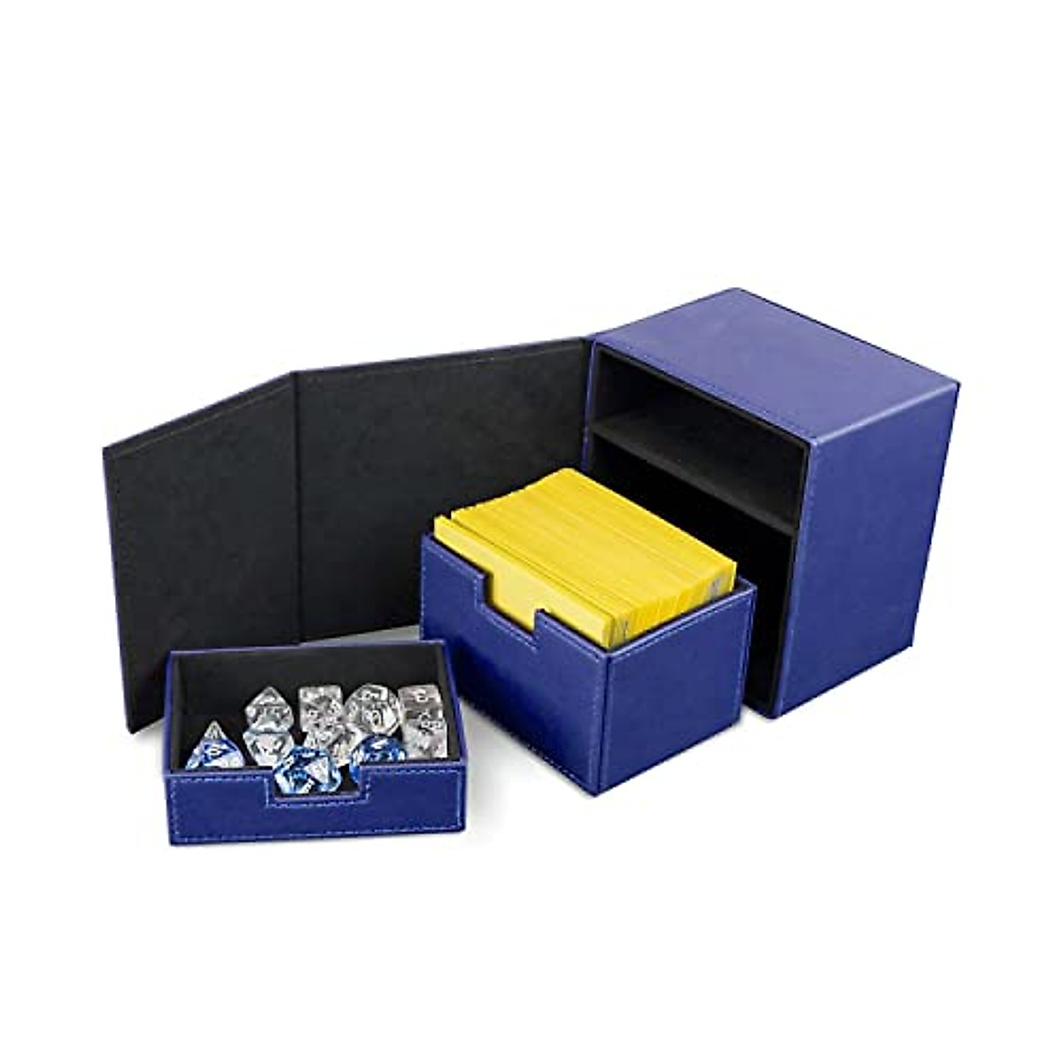 BCW Deck Vault LX 100 - Blue | Card Deck Case with 100 Sleeved Gaming Cards Capacity | For Magic: The Gathering, Pokemon, Commander Decks