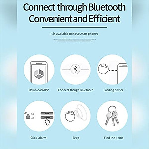 Round Bluetooth 4.0 Locator Mini Mobile Key Finder, Anti Kids Loss Portable Hidden GPS Tracking Device for Pet Key Wallet Tracking