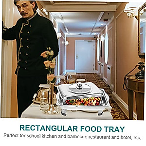 Homoyoyo 1pc Buffet Tray Heated Suit Snack Set Pan with Lid Chafing Trays Warming Tray with Lids Buffet Food Trays Simple Tray Kitchen Food Holder Classic Food Holder Steam Chocolate Plate