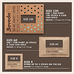 Boveda 69% Two-Way Humidity Control Packs For Plastic and Wood Containers Size 60 – 4 Pack – Moisture Absorbers – Humidifier Packs – Hydration Packets in Resealable Bag