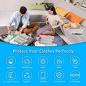 COSadiman TAILI Vacuum-compressing 10Pcs Travel Compression Bags Vacuum Packing Roll Up Travel Space Saver Bags for Luggage Cruise Ship Essentials No Pumps Needed (Small)