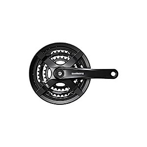 Shimano Tourney FC-TY501 Crankset - 175mm, 6/7/8-Speed, 42/34/24t, Riveted, Square Taper JIS Spindle Interface, Black