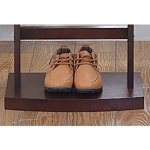 Proman Products Crescent Moon Valet Stand VL16546 with Drawer, Top Tray, Contour Hanger, Trouser Bar, Tie & Belt Hooks and Shoe Rack