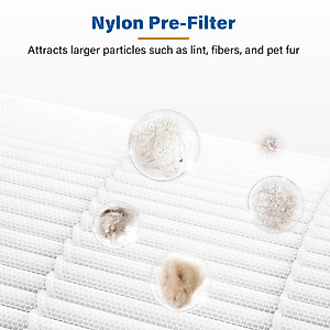 14 True HEPA Filter Replacement Compatible with Puro 240 Air Purifier, 3-in-1 Filtration System Filter Replacement, HP-14 with Activated Carbon Filter, 4-Pack