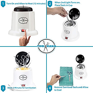 Tool Klean Pro Sanitizer for Nail Tools - USA Professional Grade Sanitizing Machine - Salons, Barbers, Grooming, Manicure, etc. - EPA Registered, Lab Certified 99.99% Germ Kill in 3 Mins - Pink