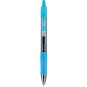 Pilot G2-7 Retractable Gel Roller Pen, Fine Pen Point Type - 0.7 mm Pen Point Size - Turquoise Ink - Translucent Barrel - Pack of 12
