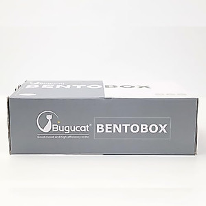 Bugucat Bento Box 45OZ, Leak-Proof Lunch Box with 6 Compartments Cutlery, Lunch Containers for Adult Food Storage Container with Leak-proof Silicone Ring Suitable for Microwave Dishwasher Pink