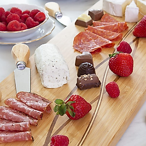Totally Bamboo Del Mar Extra Large Charcuterie Board and Cheese Serving Platter, 30" x 8.5"