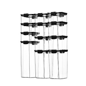 12 Pack Airtight Food Storage Container Set - Kitchen & Pantry Organization Containers - BPA Free Clear Plastic Kitchen and Pantry Organization Containers