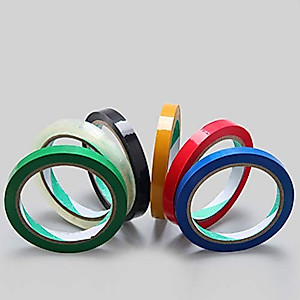 Homoyoyo Spike Tape 18Pcs Bag Sealing Tape Blue Green Red Poly Bag Sealing Tape Tape Bag Sealer Accessories for Bag Sealing Machine 12mm 30m Color Masking Tape