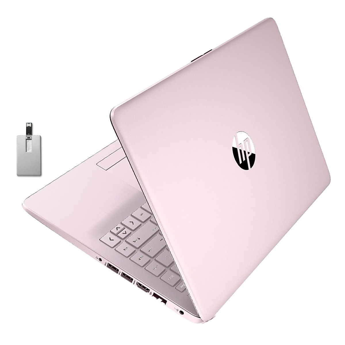 HP Stream 14" HD BrightView Laptop, Intel Celeron N4120 Processor, 8GB RAM, 64GB Storage, Intel HD Graphics, Webcam, 1 Year Office 365, Pink, Windows 11 S, 32GB Hotface USB Card