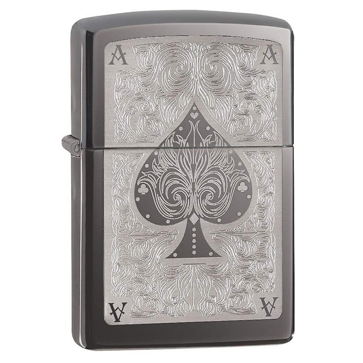 Zippo Spade Card Pocket Lighter, Black Ice