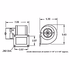 Fasco A166 Centrifugal Blower with Sleeve Bearing, 3,200 rpm, 115V, 50/60Hz, 1.4 amps
