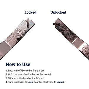 T-Screw Security Wrench - T Screw Wrench - T Lock Wrench for Security Picture Hangers - Set of 2