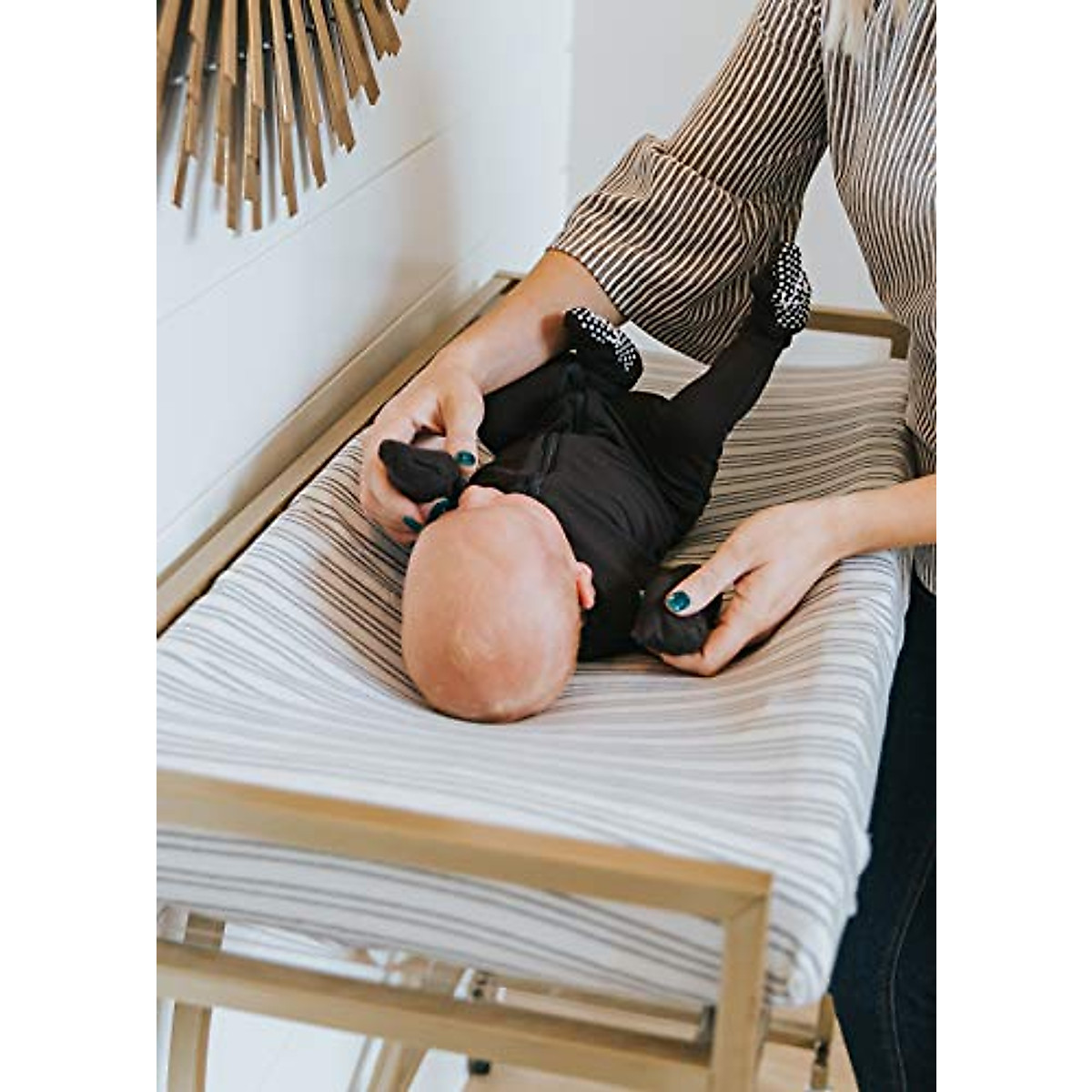 Premium Knit Diaper Changing Pad Cover"Midtown" by Copper Pearl