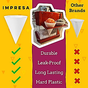 [4 Pack] Plastic Reusable Snow Cone Cups for Your Snow Cone Maker - No Leak, Durable Shaved Ice Cone Cups - Snow Cone Cup for Slushies, Shaved Ice Syrup or Juice - Family Pack Snow Cone Cups 6 oz