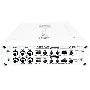 Rockville Atom 8W 8 Channel 3500 Watt Marine/Boat Amplifier Amp w/Bluetooth