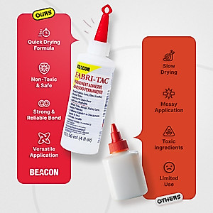 Beacon Fabri-Tac Permanent Adhesive, 4-Ounce (FT4D),1123-34