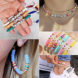 QUEFE Clay Beads Bracelet Kit, 7000pcs, 28 Colors, Jewelry Making, Flat Round Polymer Clay Beads, Fashion Craft Kit, DIY Craft Jewelry Making Gifts