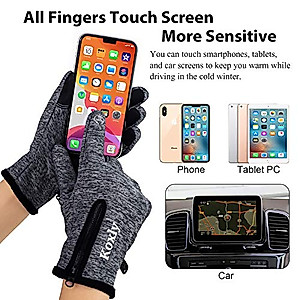 Koxly Winter Gloves Touch Screen Fingers Warm Gloves Insulated Anti-Slip Windproof Waterproof Cycling Riding Running Work for Men Women Mens Womens